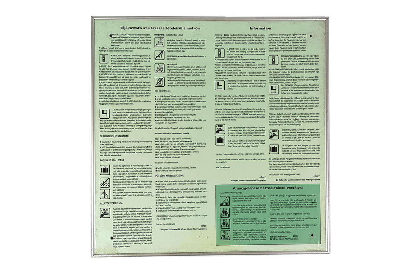 Passenger information board from Metrovagonmas (EV3) with Alu frame ...